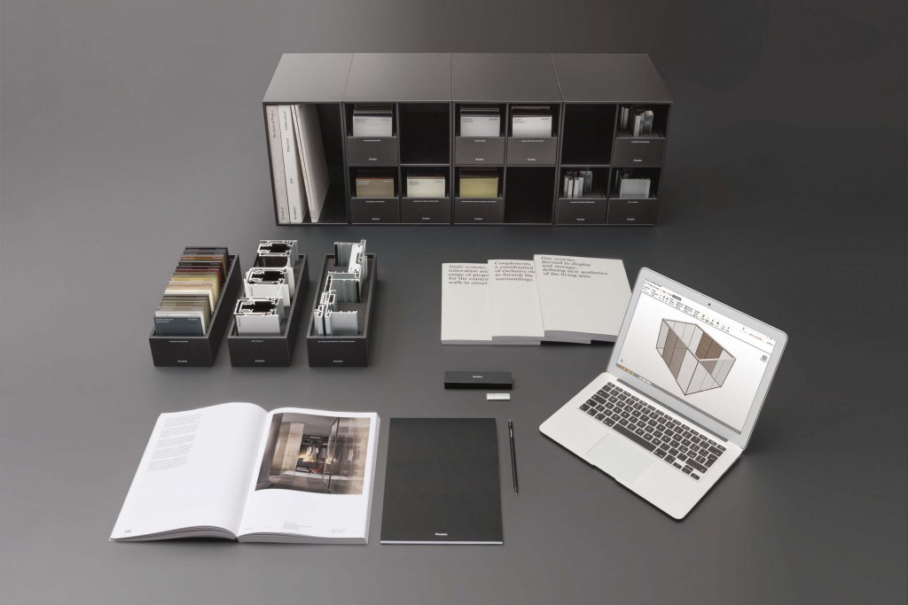 Top sample box and showroom sample box - rimadesio